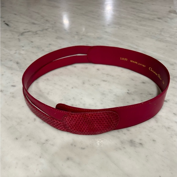 Dior | Accessories | Christian Dior Vintage Hot Pink Snake Leather Belt ...